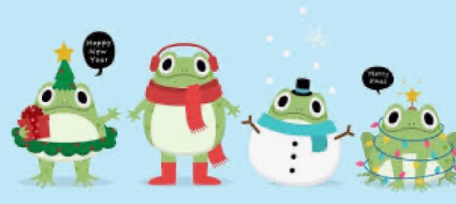 Solve Christmas frogs 🐸 jigsaw puzzle online with 40 pieces