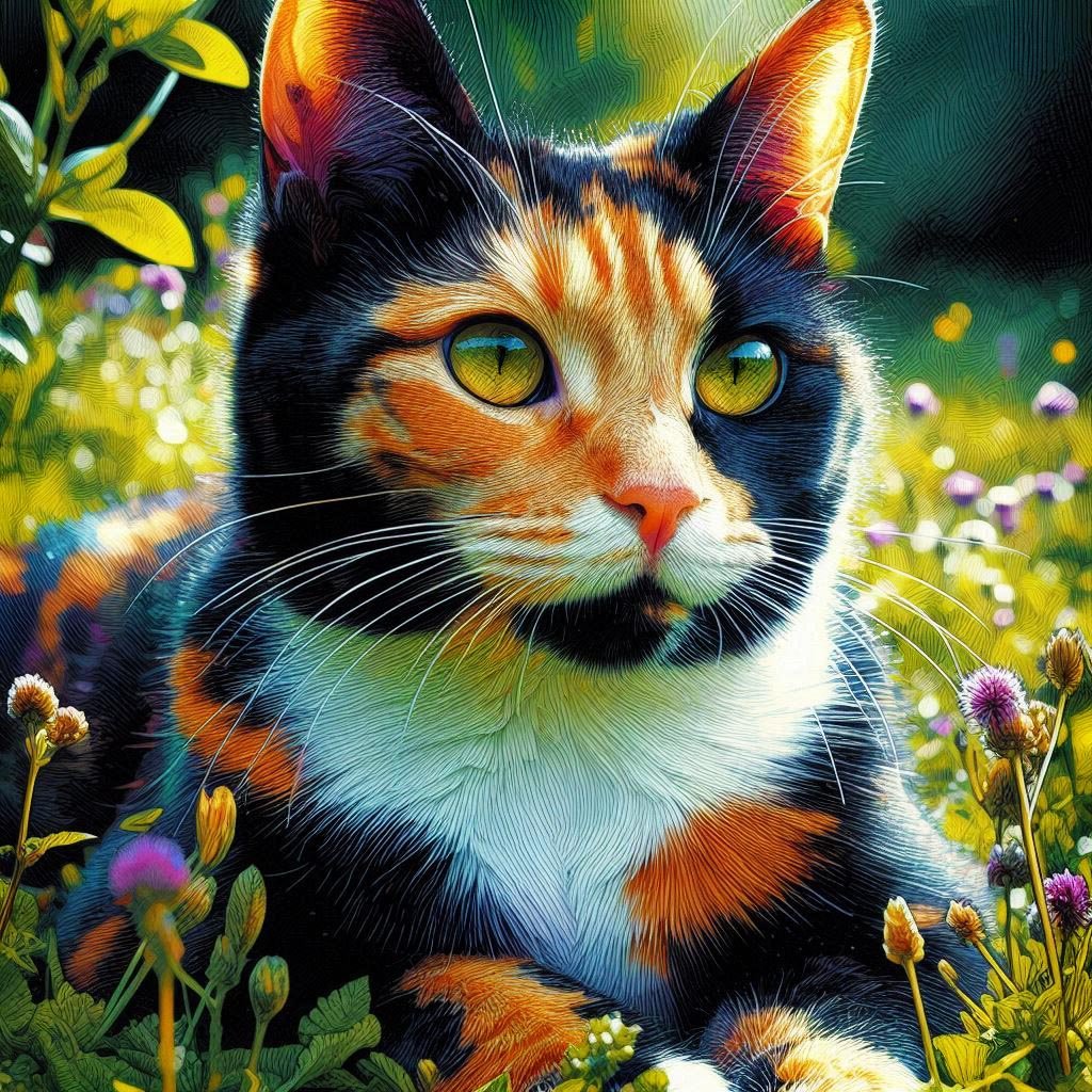 Solve Callie the Calico Cat enjoying the outside temps jigsaw puzzle ...