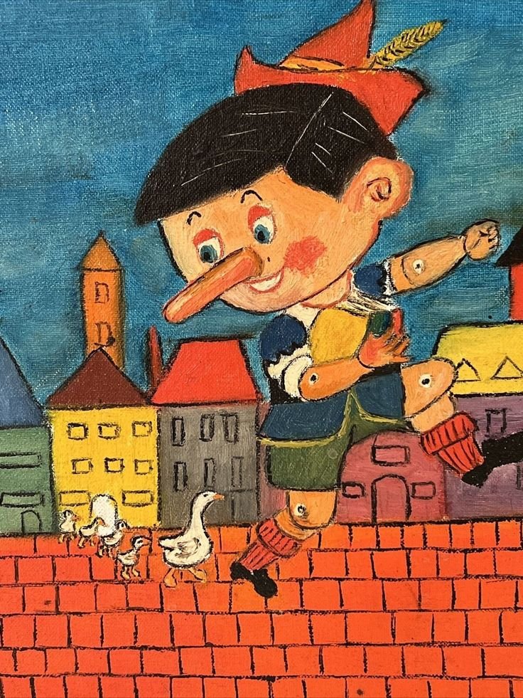 Solve MCM Pinocchio & Ducks jigsaw puzzle online with 88 pieces