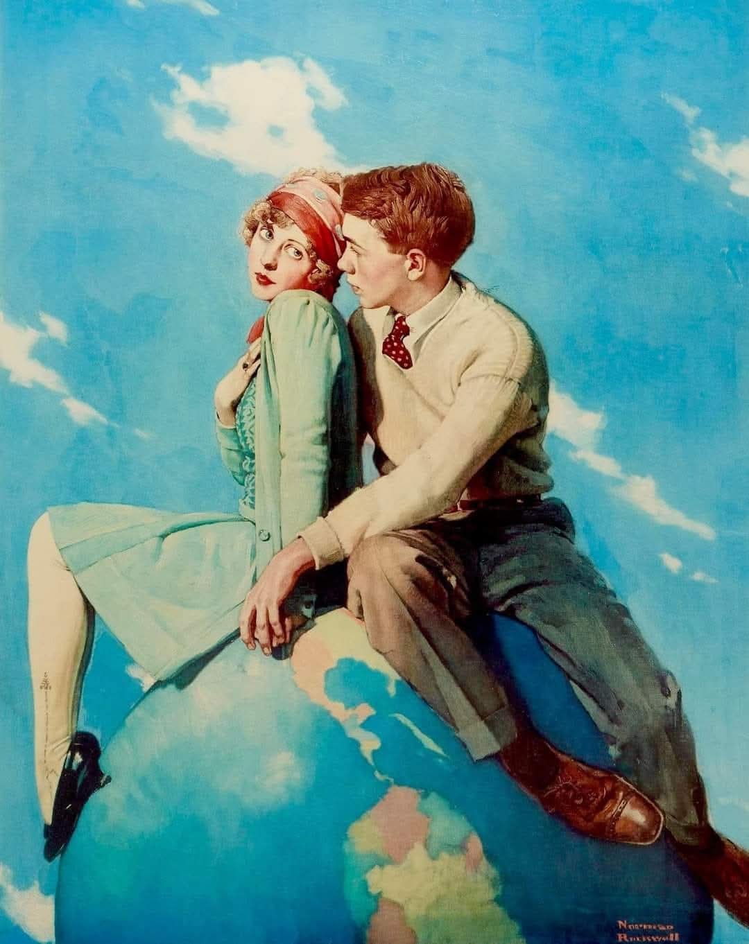Solve Norman Rockwell jigsaw puzzle online with 48 pieces