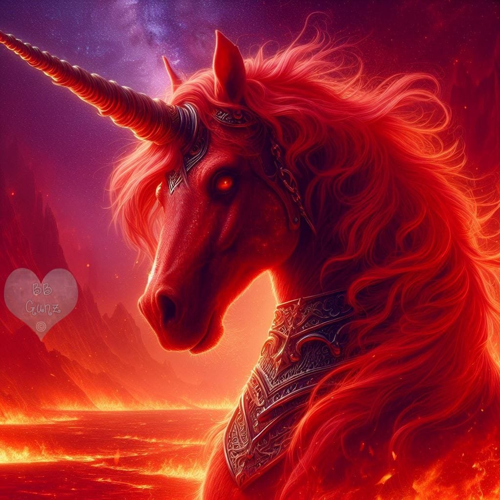 Solve Fire Unicorn jigsaw puzzle online with 64 pieces