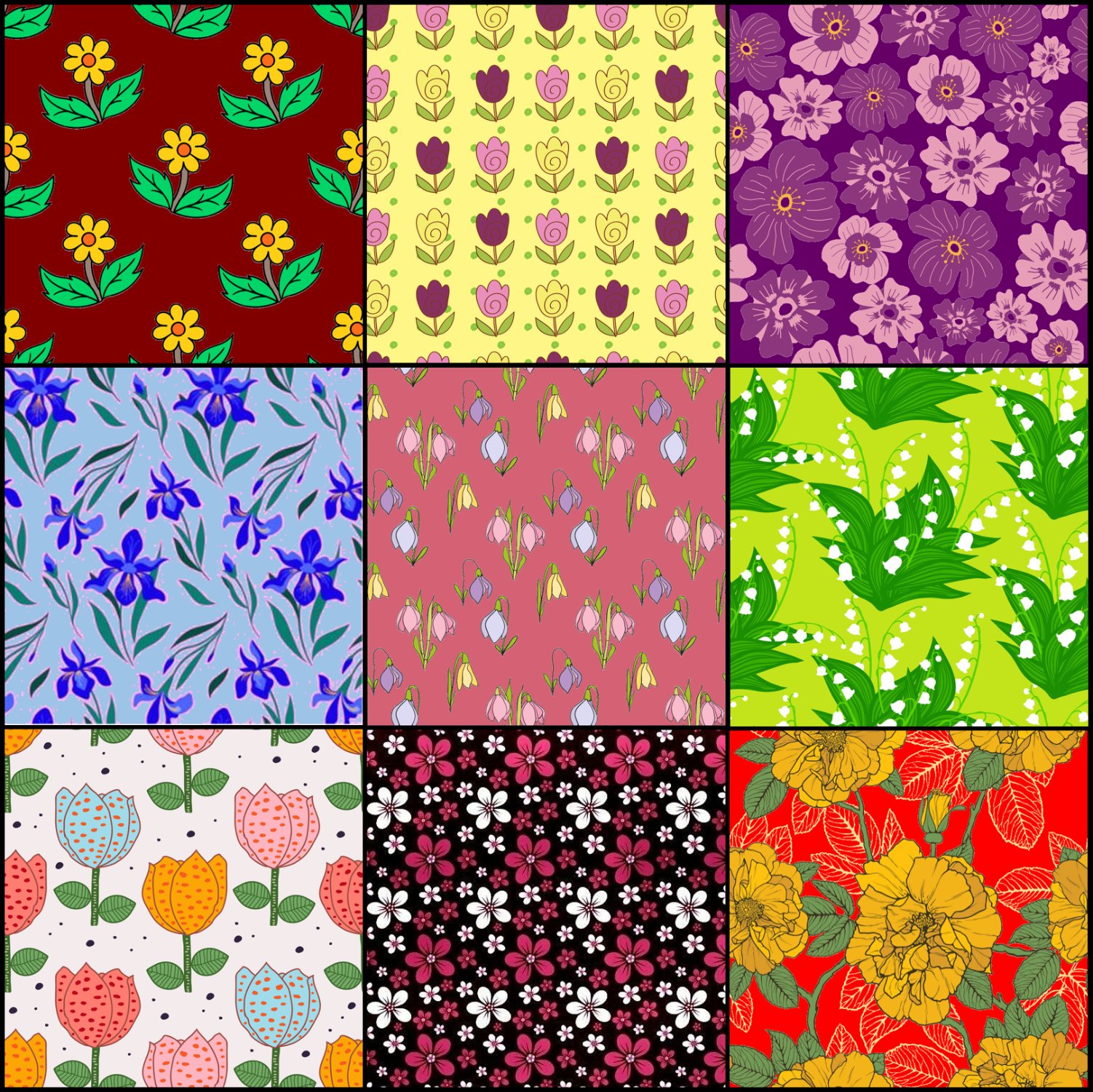 Solve Flower patterns 129 jigsaw puzzle online with 144 pieces