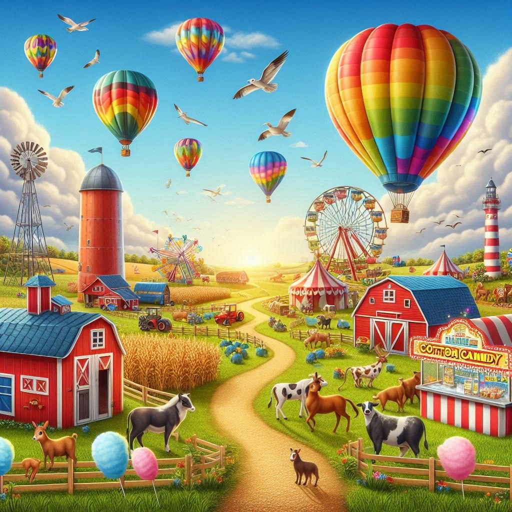Solve County Fair jigsaw puzzle online with 49 pieces