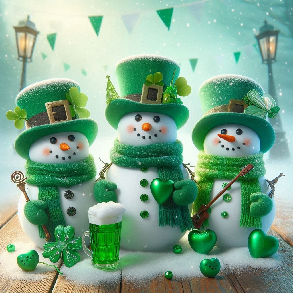 Solve Irish Snowmen jigsaw puzzle online with 49 pieces