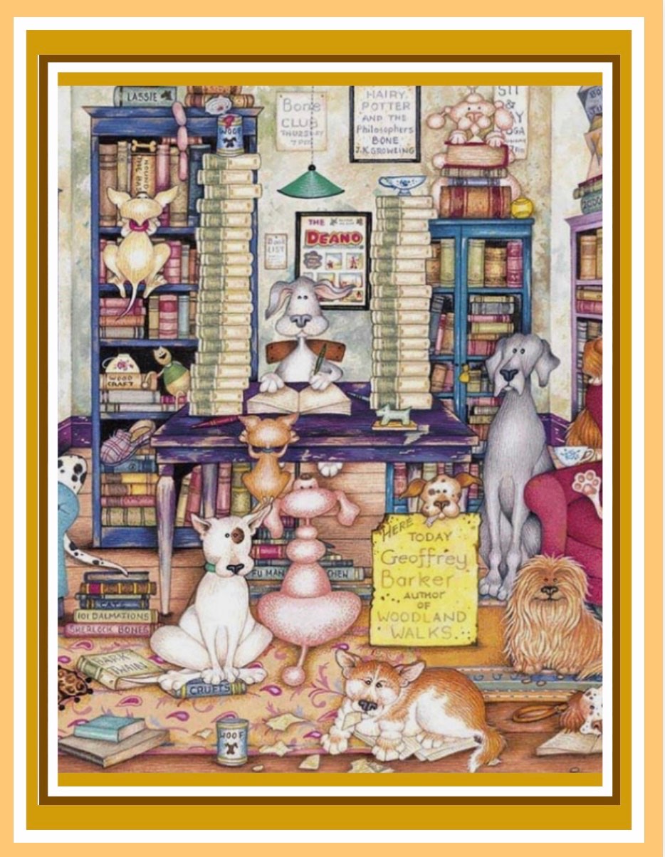 Solve Pup Library Hour jigsaw puzzle online with 192 pieces