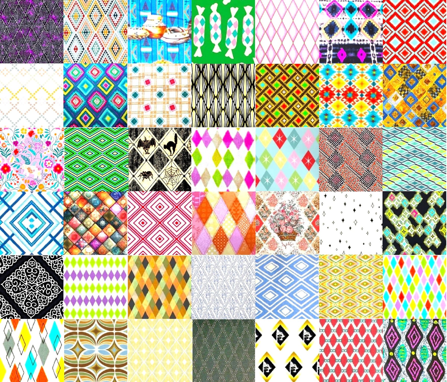 Solve PATCHWORK DIAMONDS 87 jigsaw puzzle online with 72 pieces