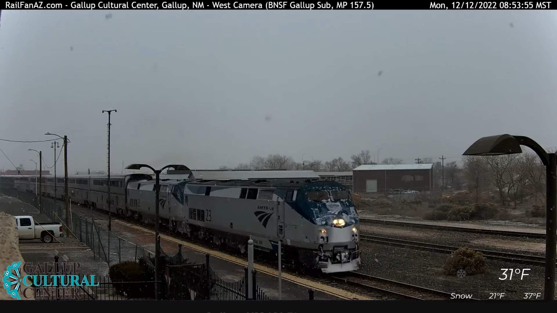 Solve Amtrak #4 in Gallup MN in snow jigsaw puzzle online with 170 pieces