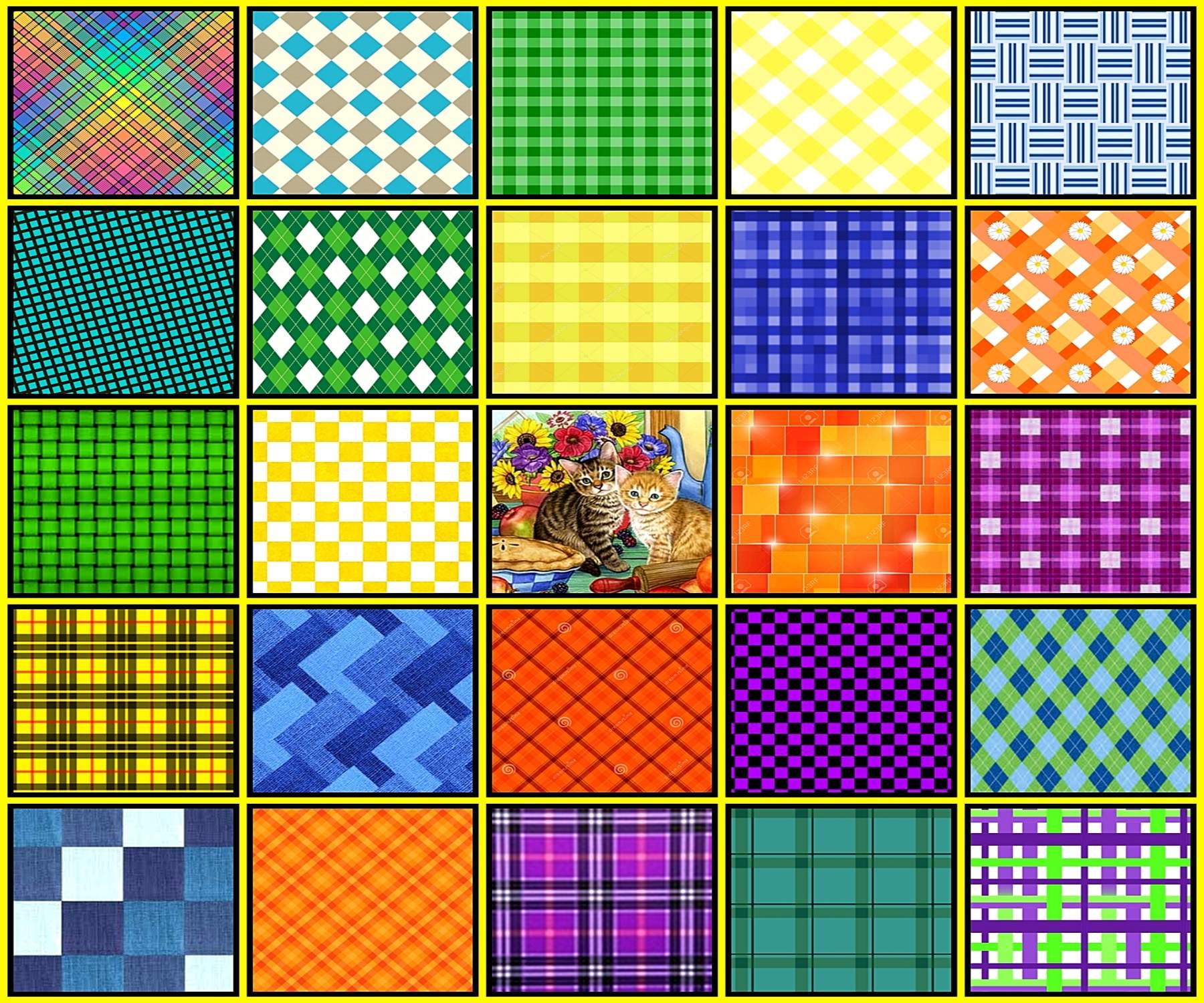 Solve Kittens and Plaids (W) jigsaw puzzle online with 252 pieces