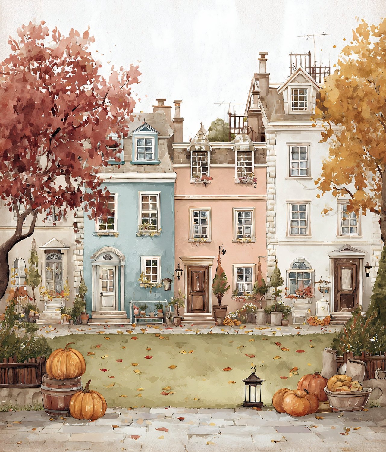 Jigsaw Puzzle | 72 pieces | Fall Watercolor, resizable 9 to 575 pieces ...