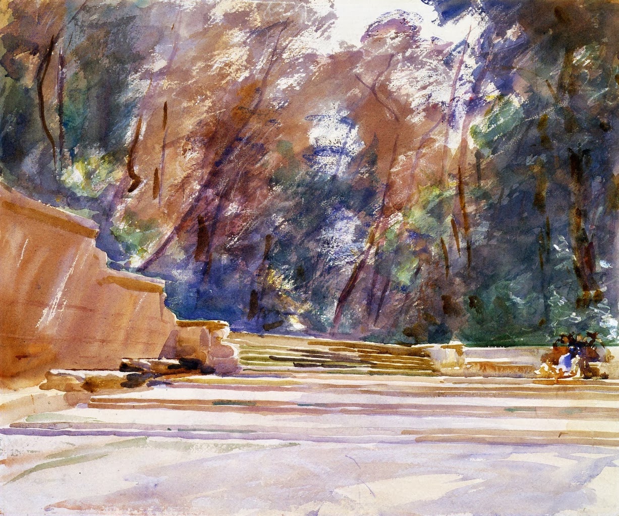 Solve John Singer Sargent - Park Scene jigsaw puzzle online with 168 pieces