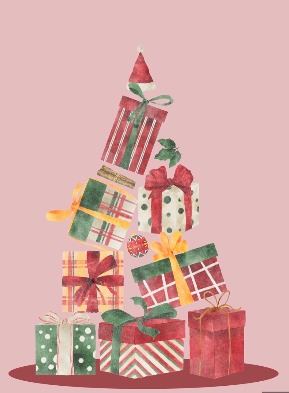 Solve Pink present stack jigsaw puzzle online with 35 pieces
