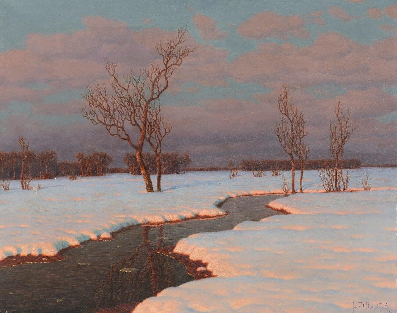 Solve Winter Sunset jigsaw puzzle online with 80 pieces