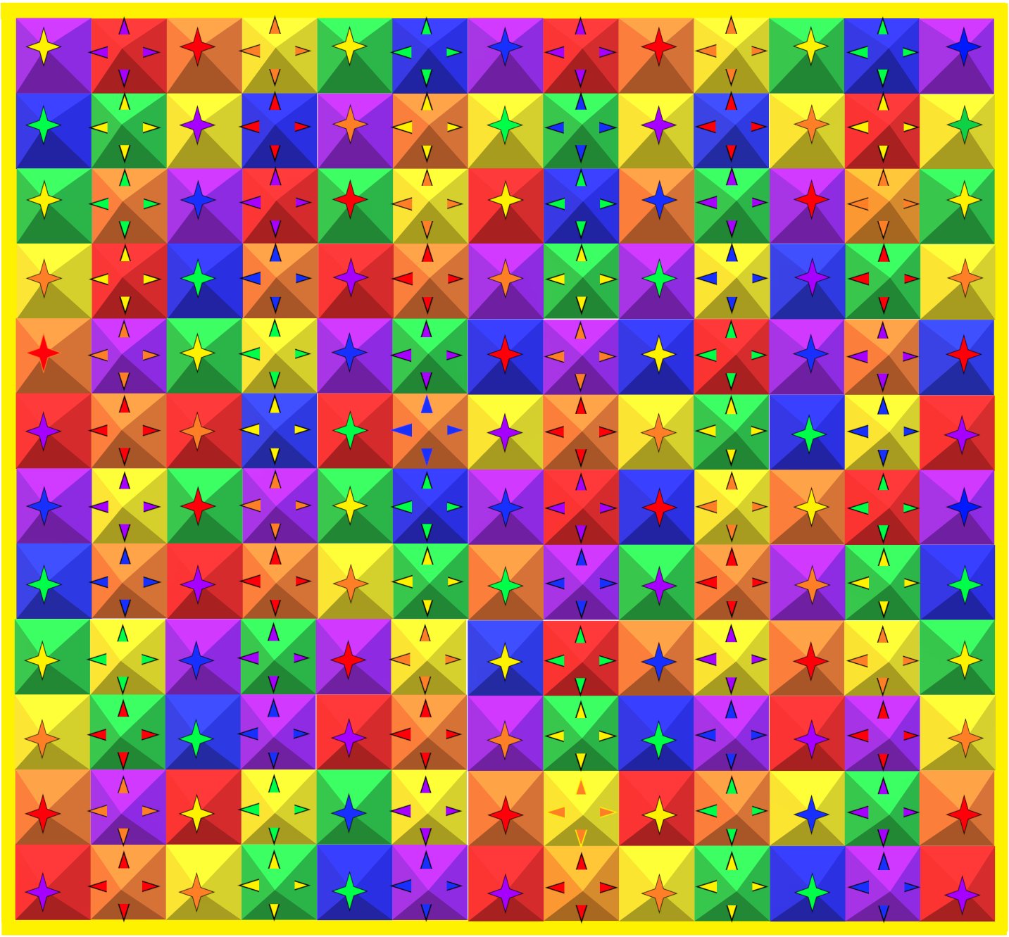 Solve Pyramid Rainbow Scramble jigsaw puzzle online with 100 pieces