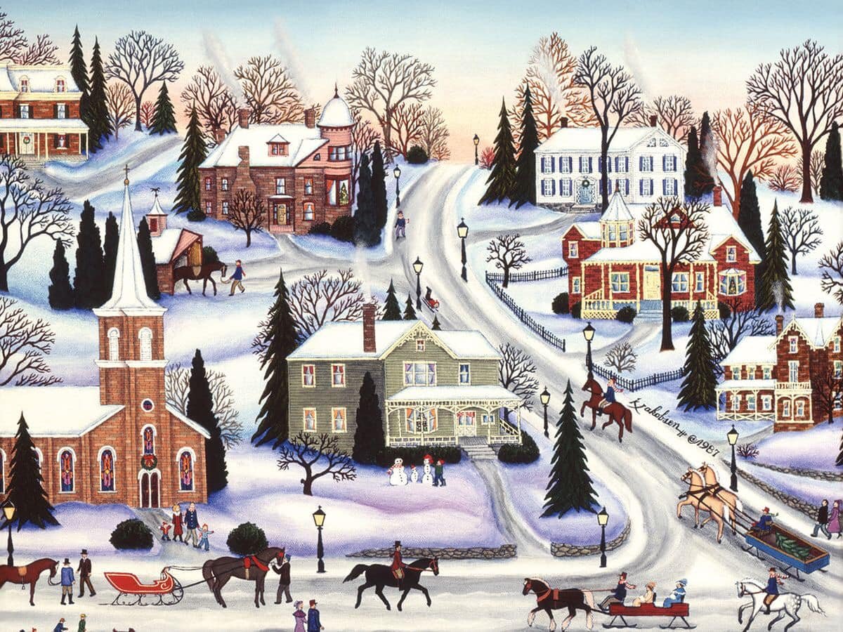 Solve winter in a small town (resize 12 to 300) jigsaw puzzle online ...
