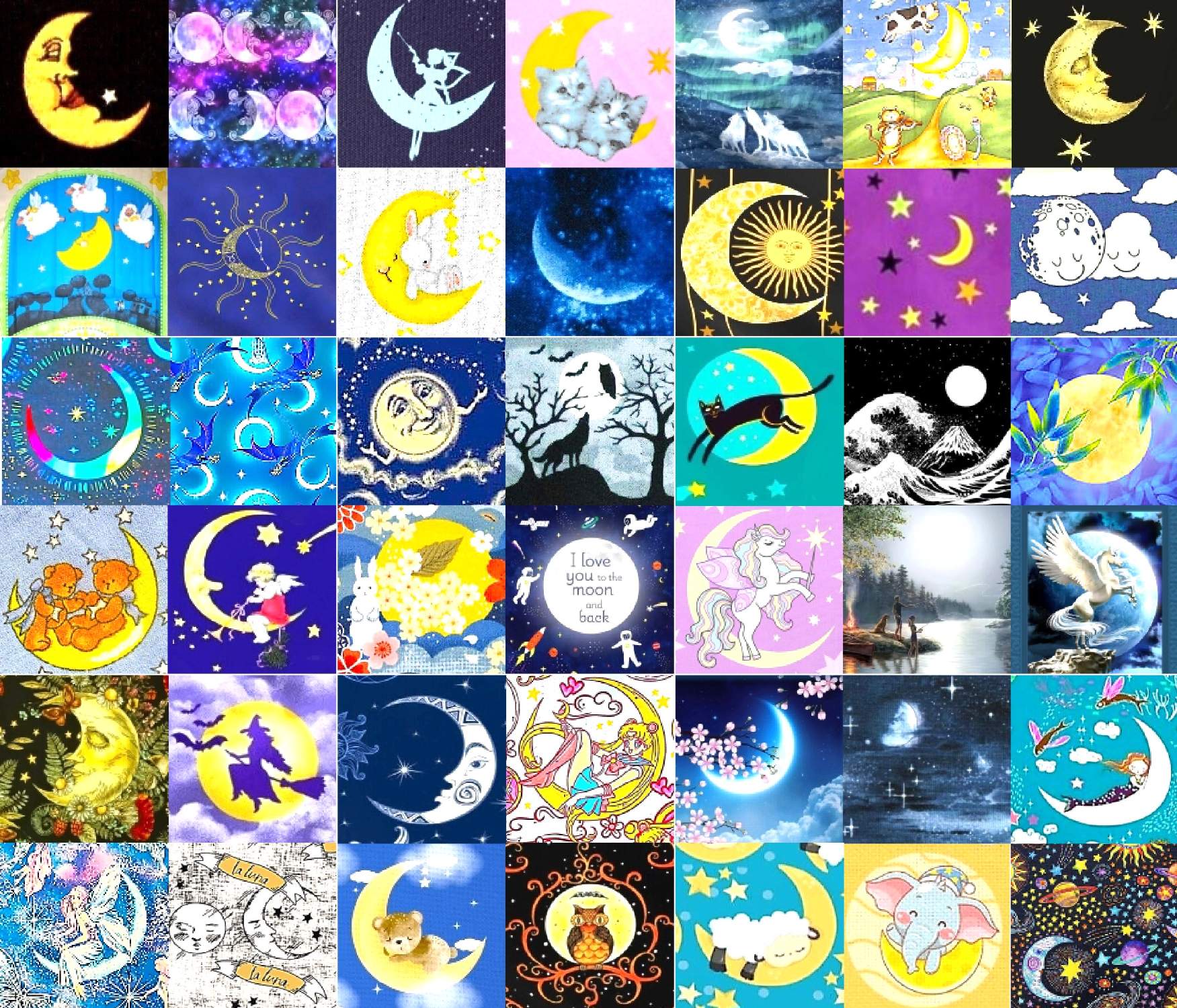 Solve PATCHWORK MOON jigsaw puzzle online with 378 pieces