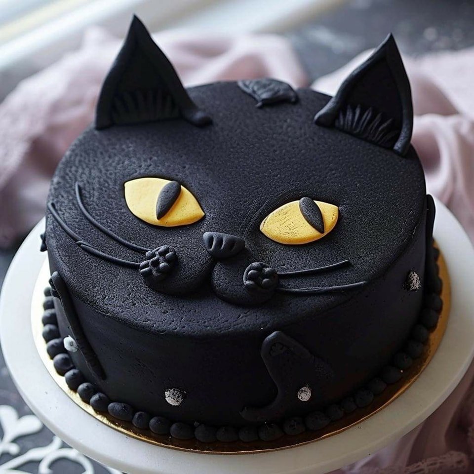 Solve Fun Cat Cake jigsaw puzzle online with 9 pieces
