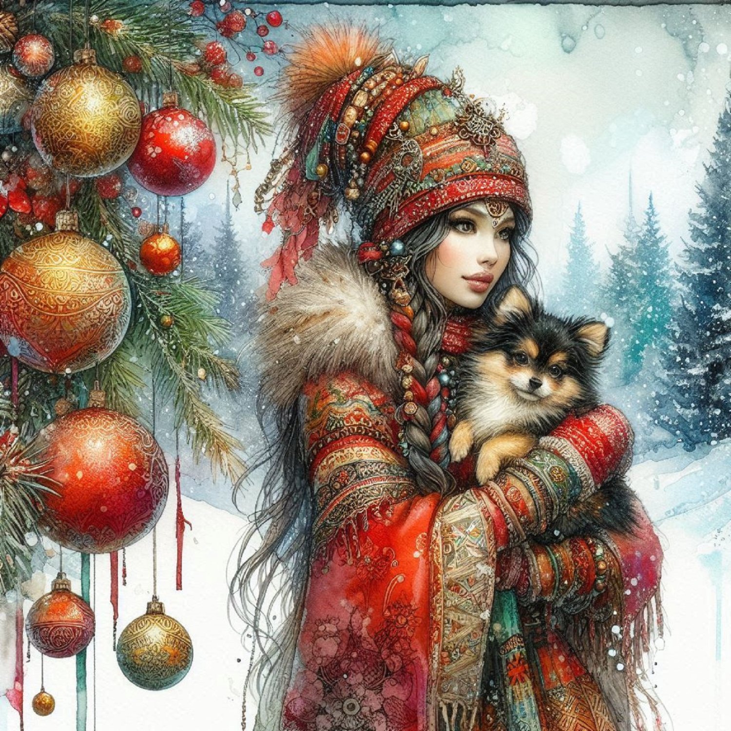 Solve Boho Snow Queen (resizable) jigsaw puzzle online with 600 pieces