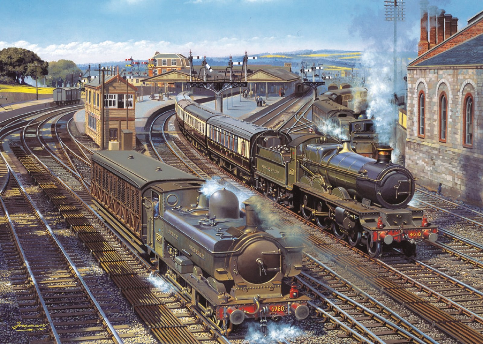 Solve GWR 4000 Class 'Star' 4-6-0 4010 Western Star at Newton Abbot ...