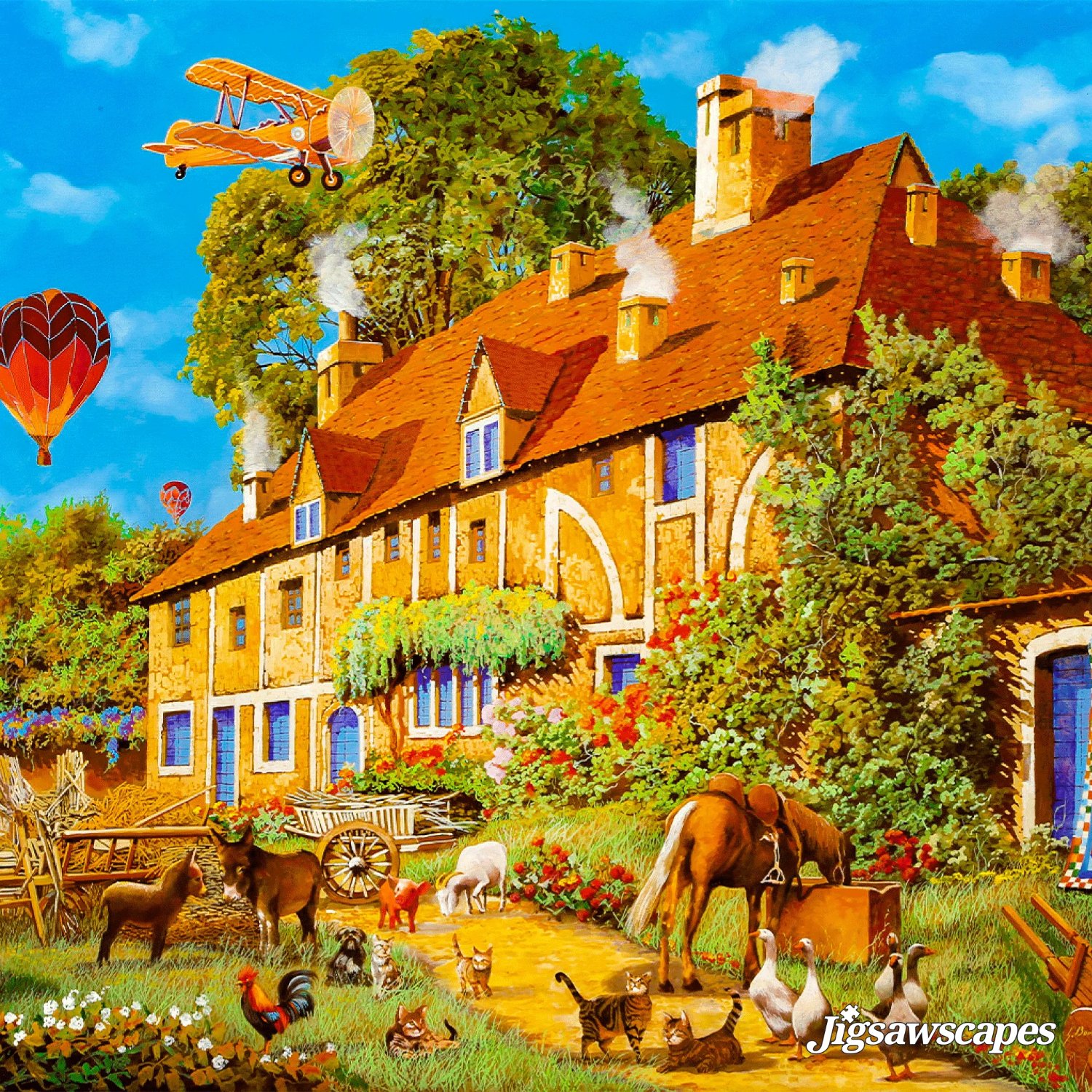 Solve A busy farm . . . . . jigsaw puzzle online with 64 pieces