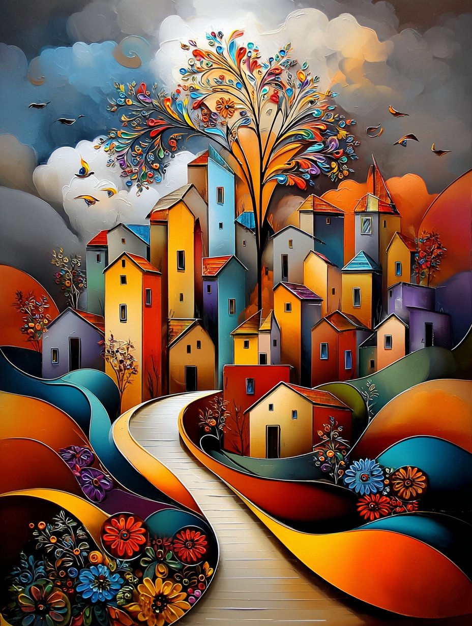 Solve 🌈🏡 Welcome to the Village of Color & Wonder 🏡🌈 jigsaw puzzle ...