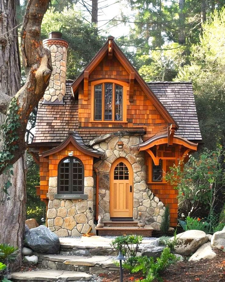 Solve Beautiful Little House By the Woods.... jigsaw puzzle online with ...