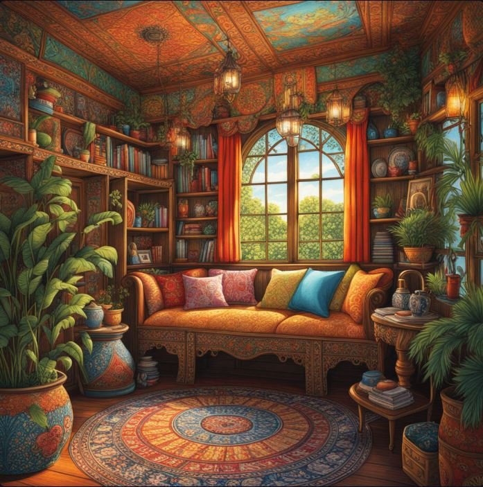 Solve Comfy Corner jigsaw puzzle online with 121 pieces
