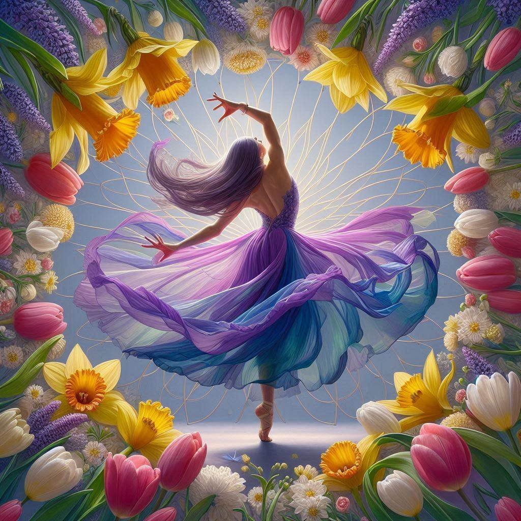 Solve Spring flower dancer (resize 9 to 306 pieces) jigsaw puzzle ...