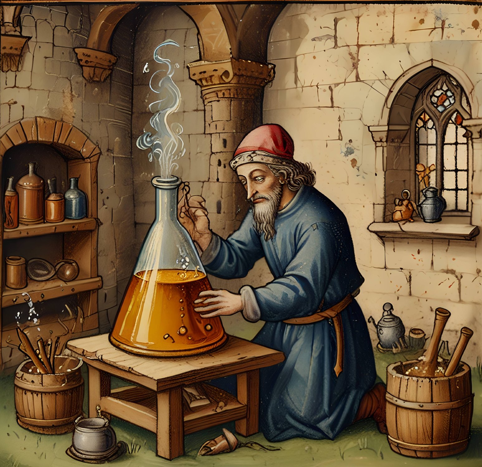 Solve Alchemist in a castle, trying to make gold. jigsaw puzzle online ...