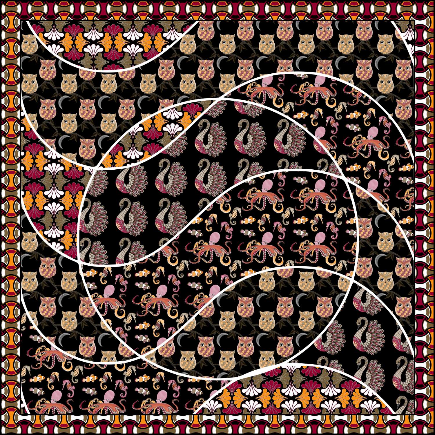 Solve Wavy Mosiac jigsaw puzzle online with 400 pieces