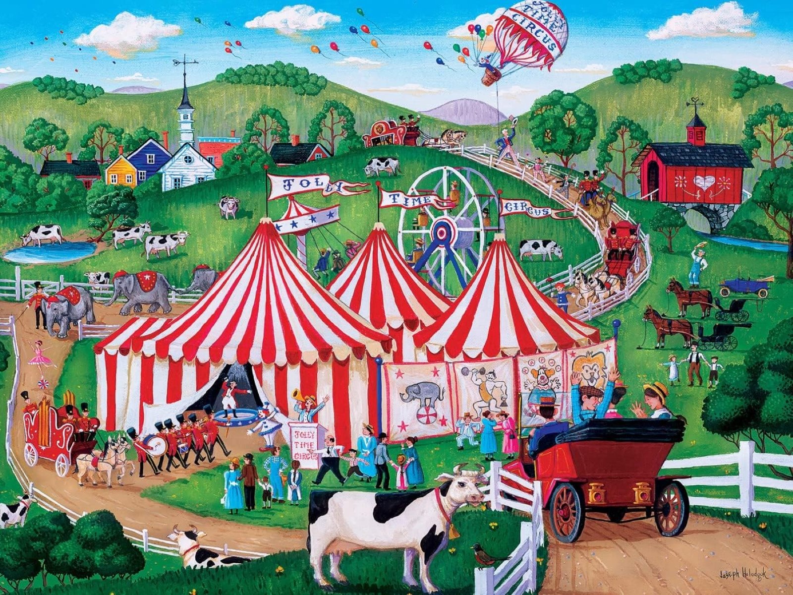 Solve Jolly Time Circus jigsaw puzzle online with 80 pieces