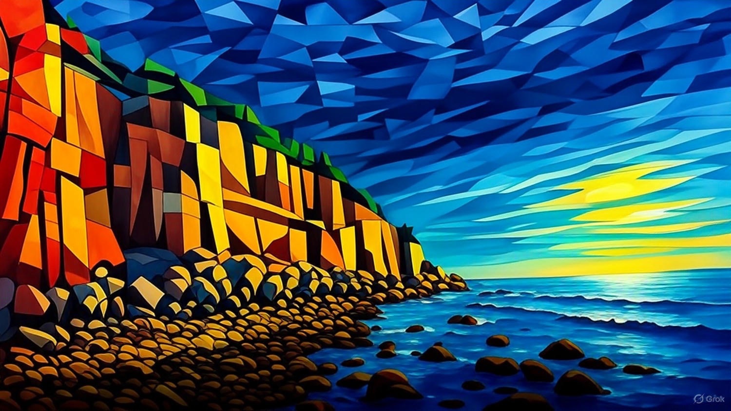 Solve Cubism Coast jigsaw puzzle online with 153 pieces