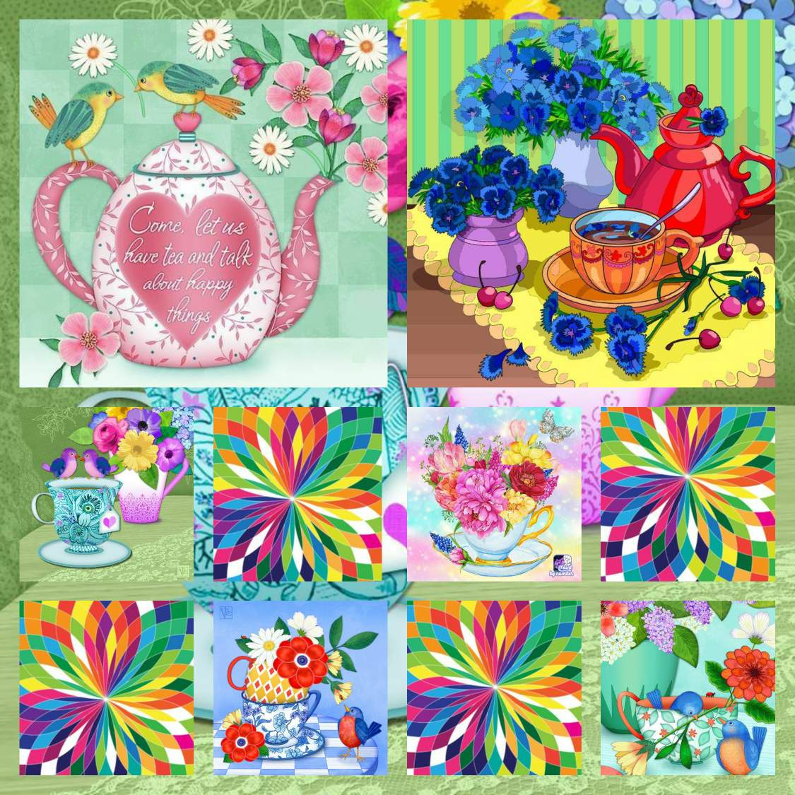 Solve STAX OF CUPS (1,190) jigsaw puzzle online with 81 pieces