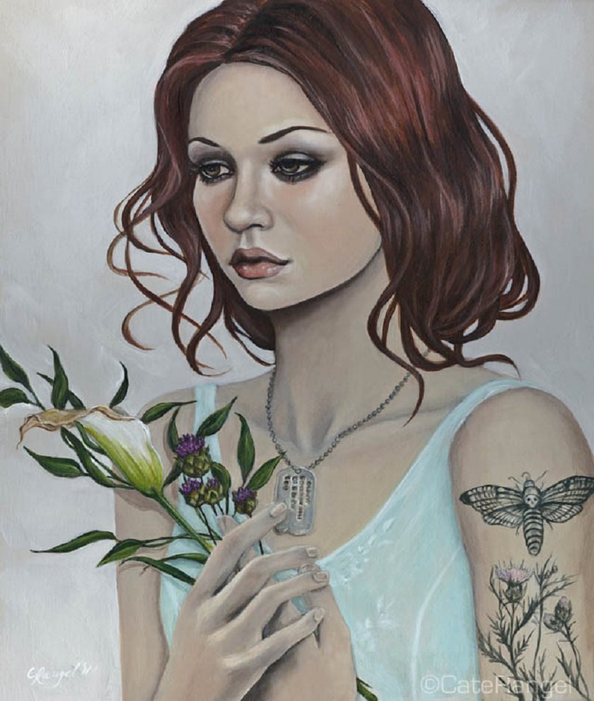 Solve Cate Rangel Artwork - 'Peace Lily' jigsaw puzzle online with 56 ...