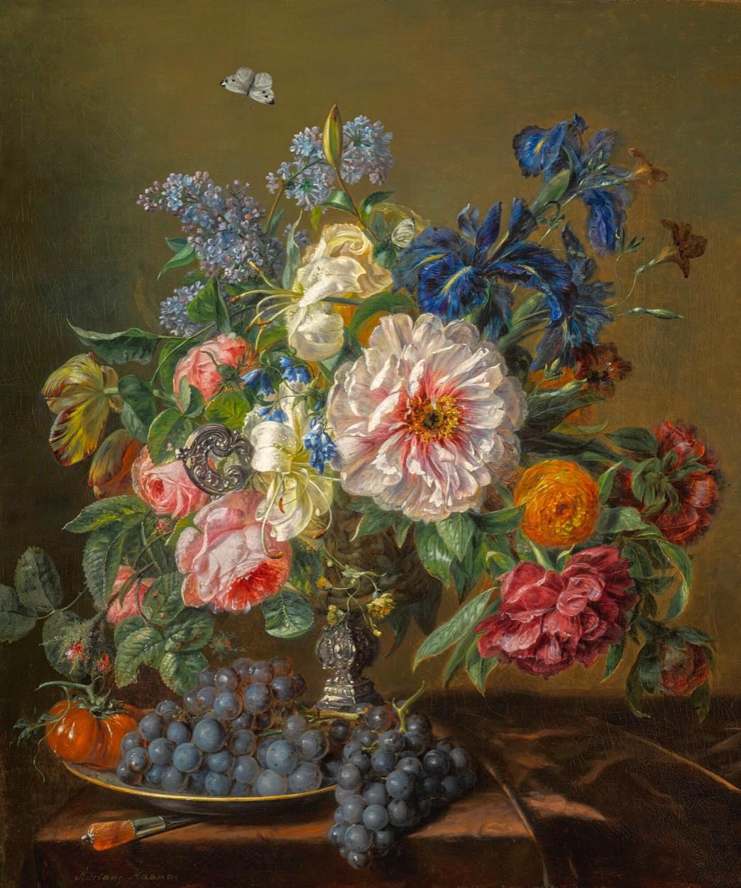 Solve Adriana Haanen (Dutch, 1814–1895), Still Life with Peonies, Roses ...