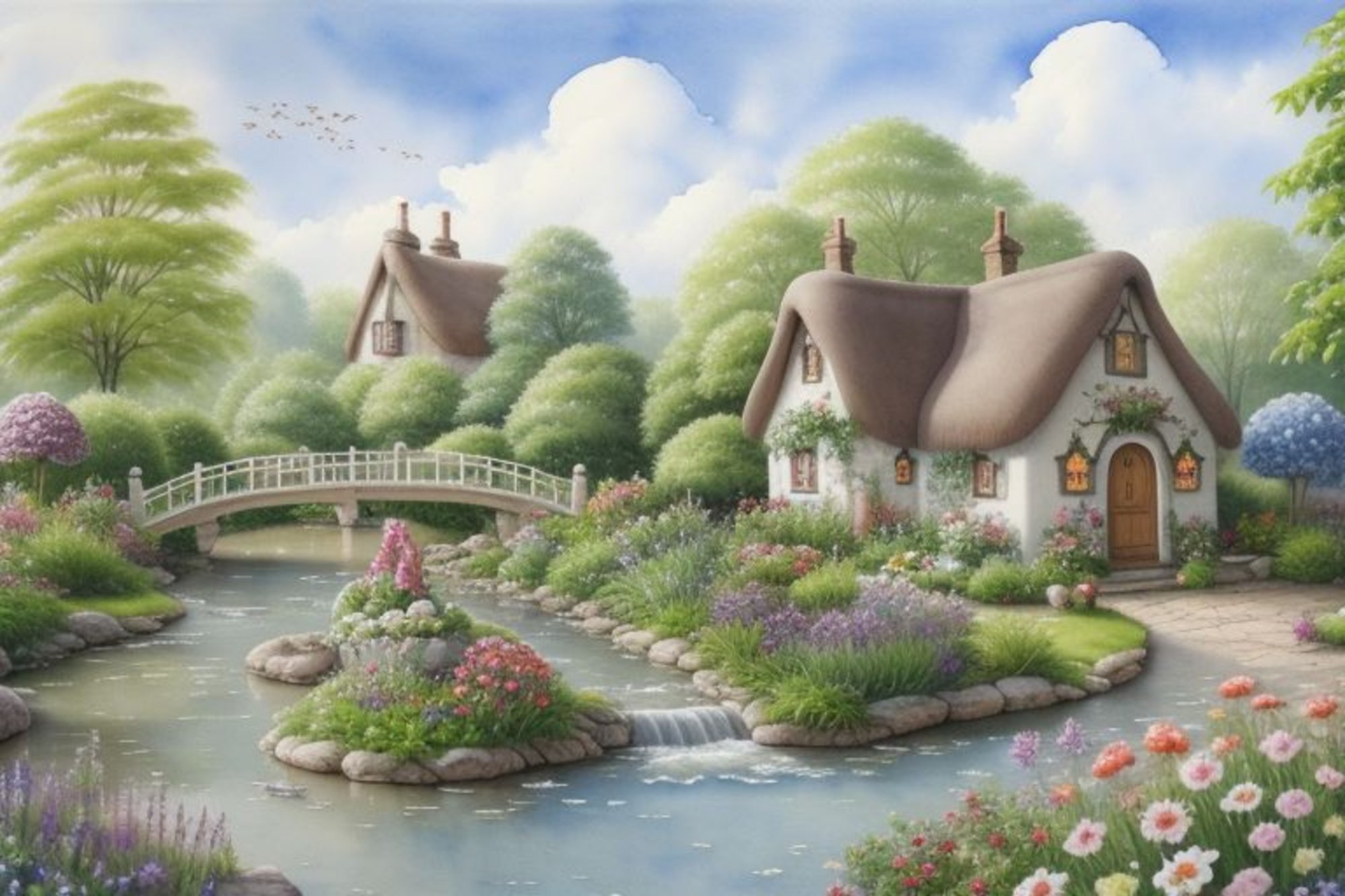 Solve Country Cottage jigsaw puzzle online with 247 pieces