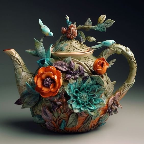 Jigsaw Puzzle | 16 pieces | Ceramics - Teapot - Floral 2 (9 - 81 Pieces ...