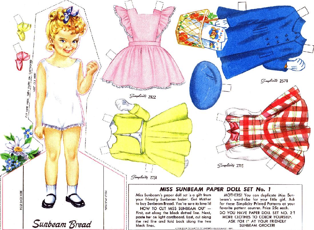 Solve Paper Doll ~ Miss Sunbeam Bread jigsaw puzzle online with 88 pieces