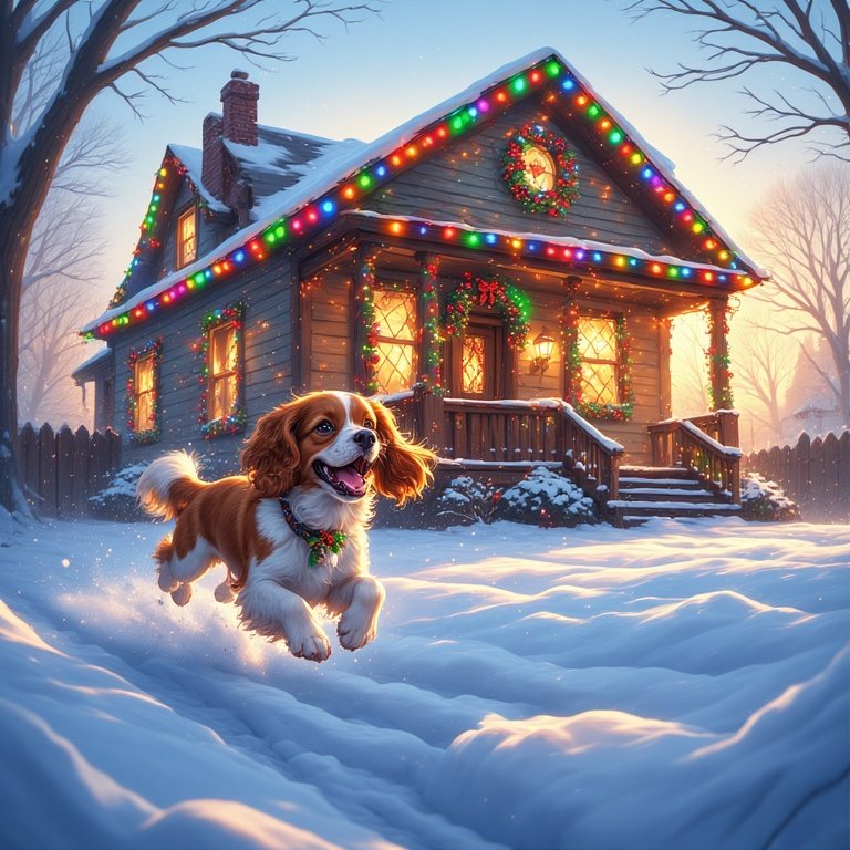 Solve Lets play in the snow! jigsaw puzzle online with 49 pieces