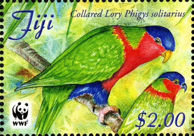 Solve Collared Lory Postage Stamp from Fiji jigsaw puzzle online with ...