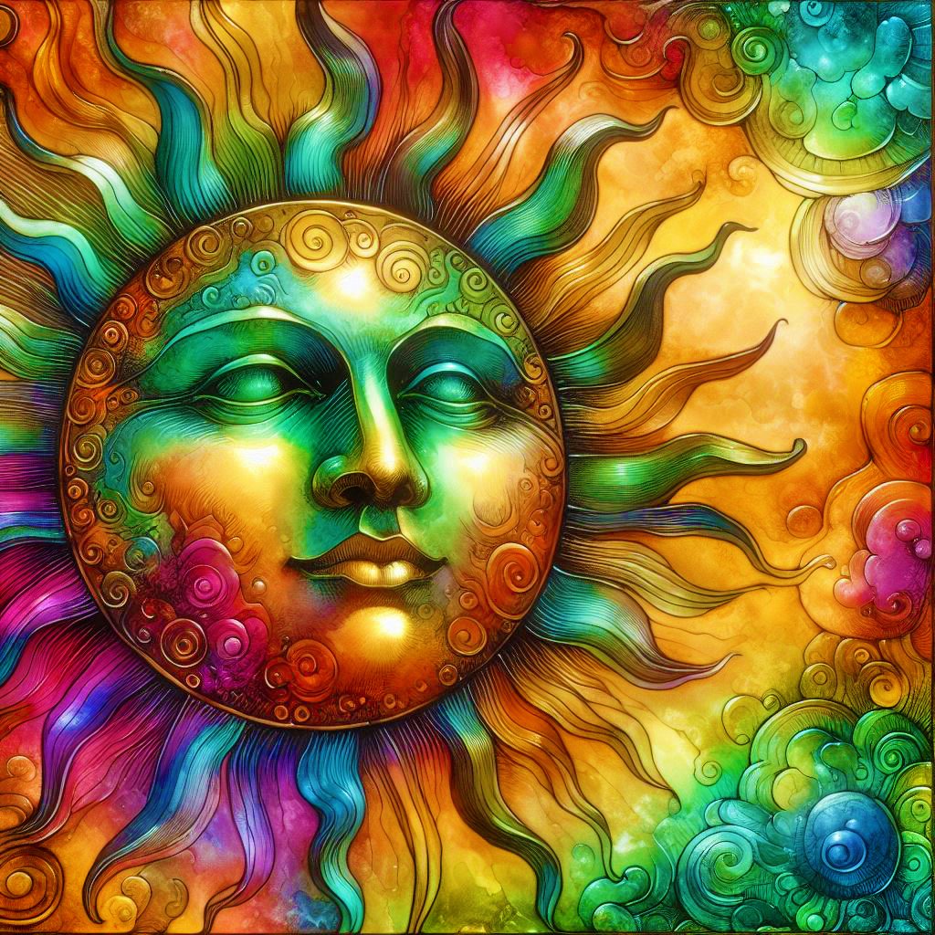 Solve Colorful Sun Victor jigsaw puzzle online with 64 pieces