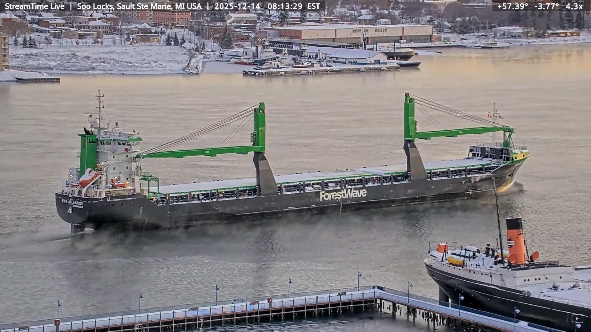 Solve FWN Atlantide, Soo Locks 12-14-25 jigsaw puzzle online with 84 pieces