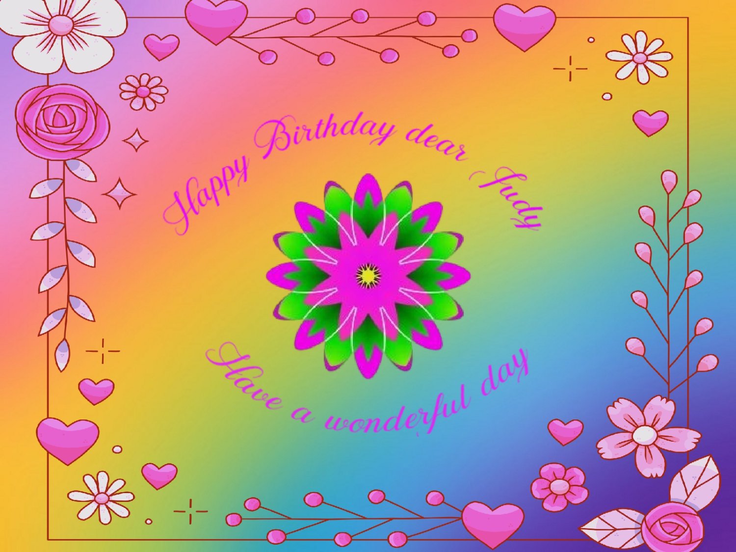 Solve Happy Birthday dear Judy (HeyJudeNM) jigsaw puzzle online with 12 ...