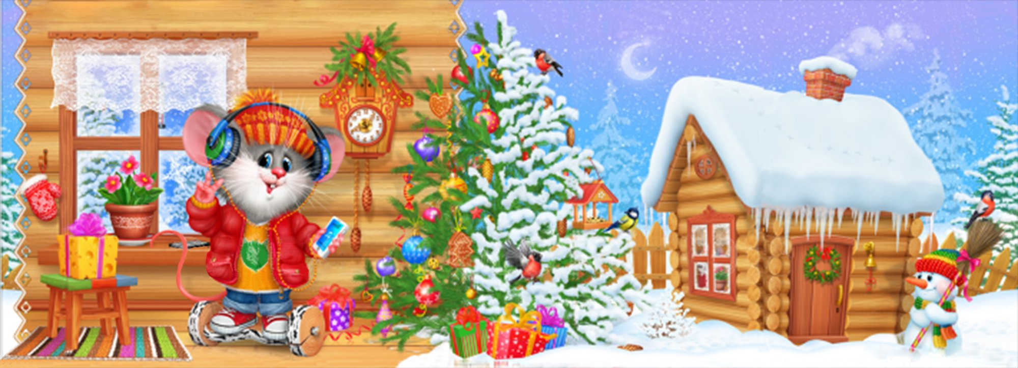 Solve Mouse Christmas jigsaw puzzle online with 442 pieces