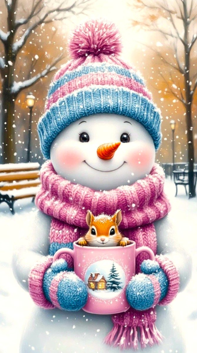 Solve Snowman With A Warm Spot for His New Little Friend.... jigsaw ...