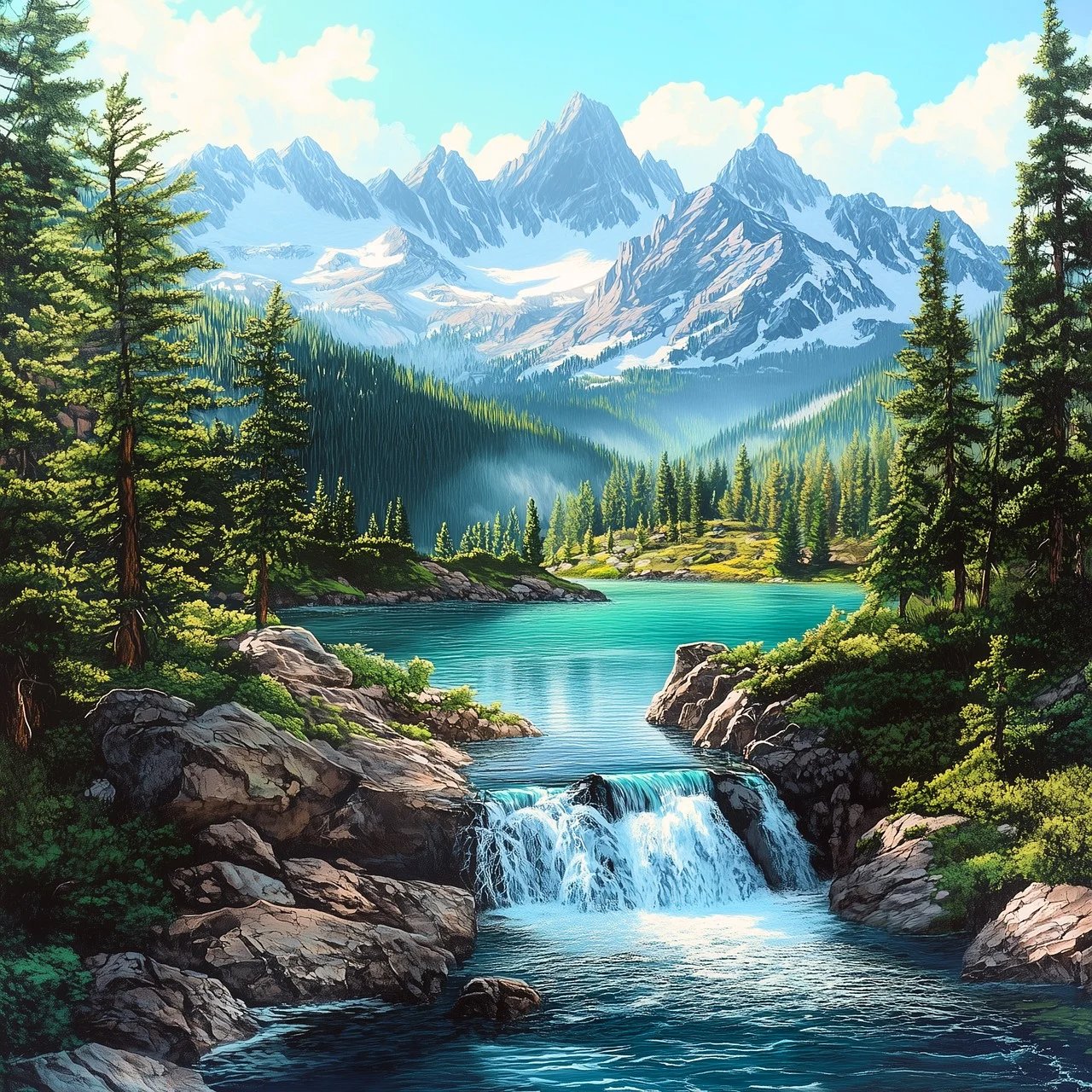 Solve Mountains jigsaw puzzle online with 81 pieces