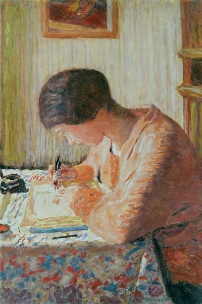 Solve Writing Woman - Pierre Bonnard jigsaw puzzle online with 54 pieces