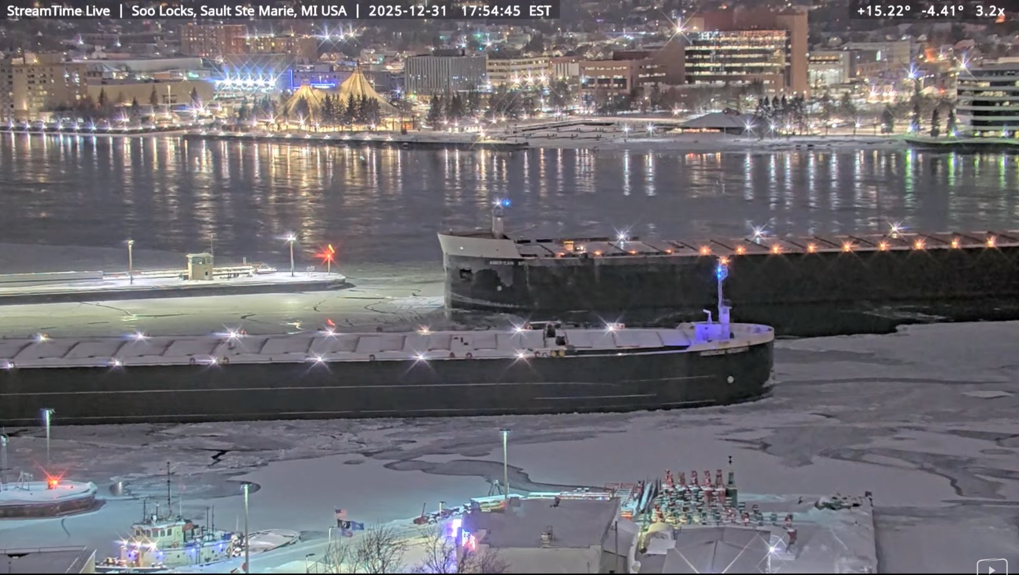 Solve Soo Locks - bows of American Integrity and American Spirit as ...