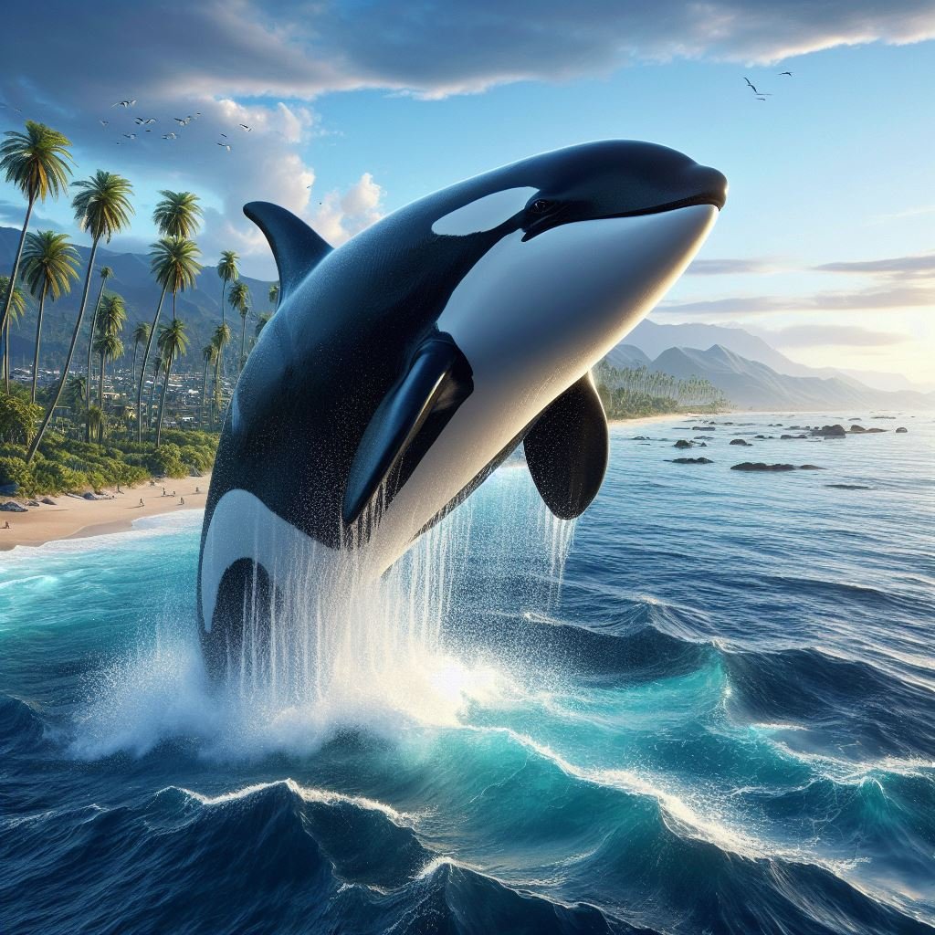 Jigsaw Puzzle | 64 pieces | Orca breaching | Jigidi