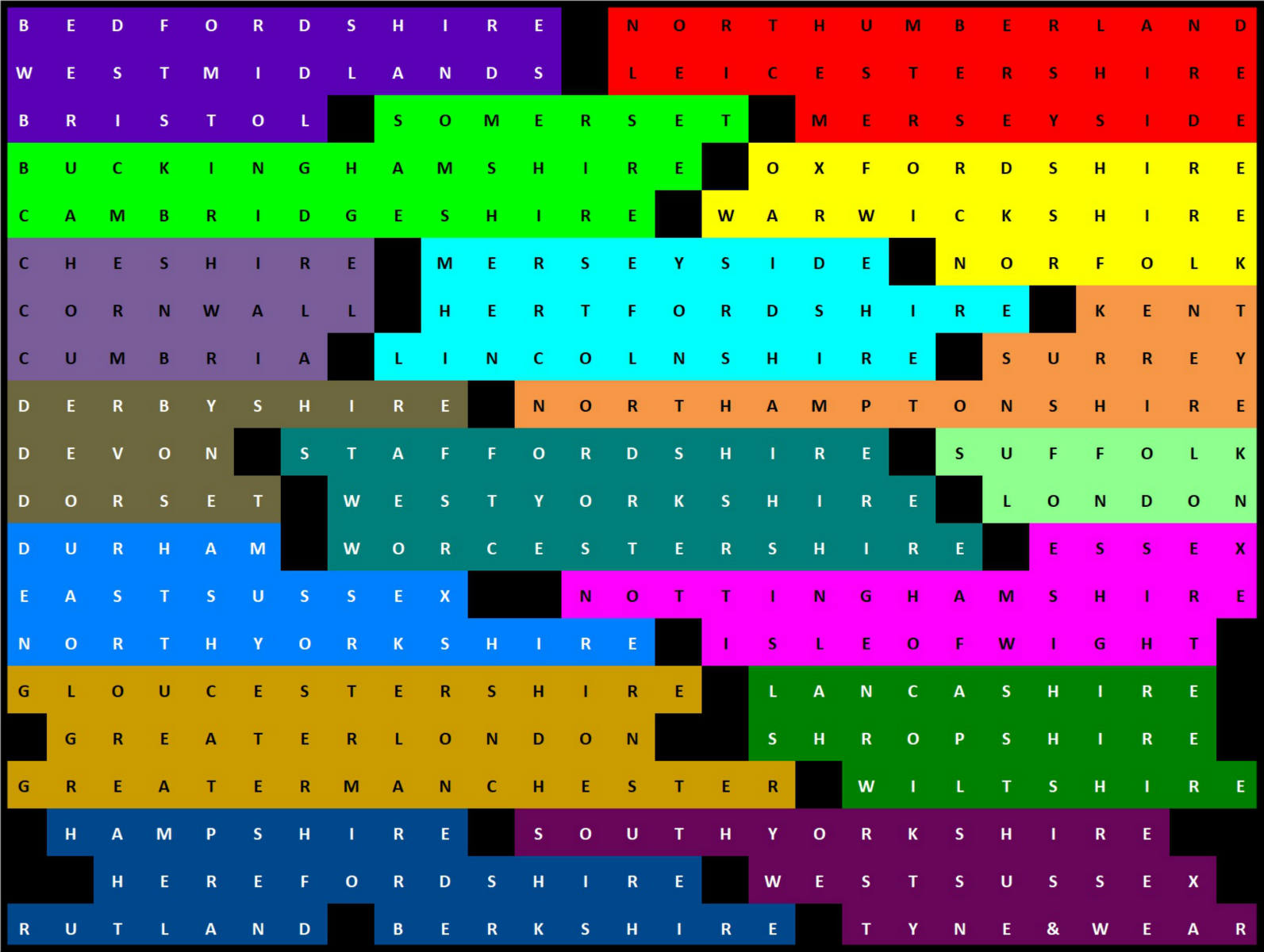 Solve #92 English Counties jigsaw puzzle online with 540 pieces