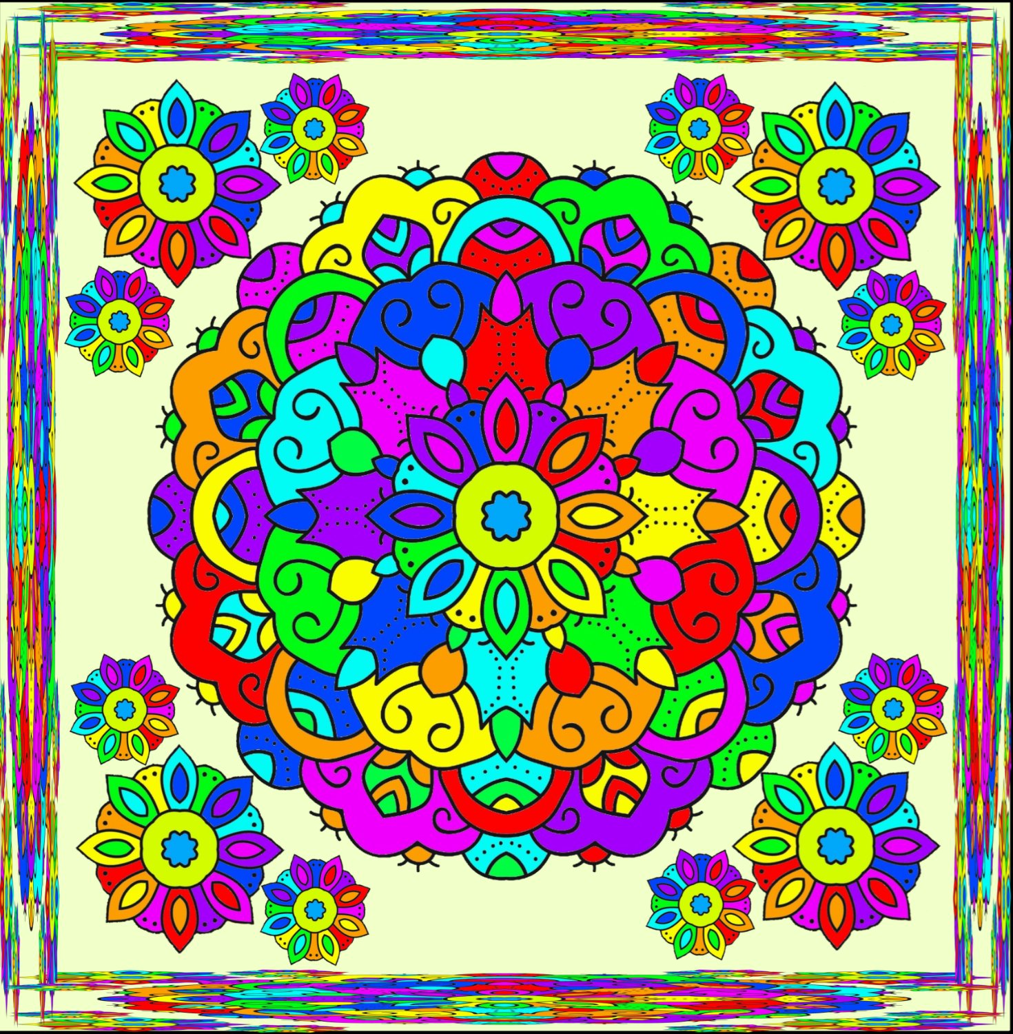 Jigsaw Puzzle | 100 pieces | Mandala Rainbow 3125 - resize to 600 | Jigidi